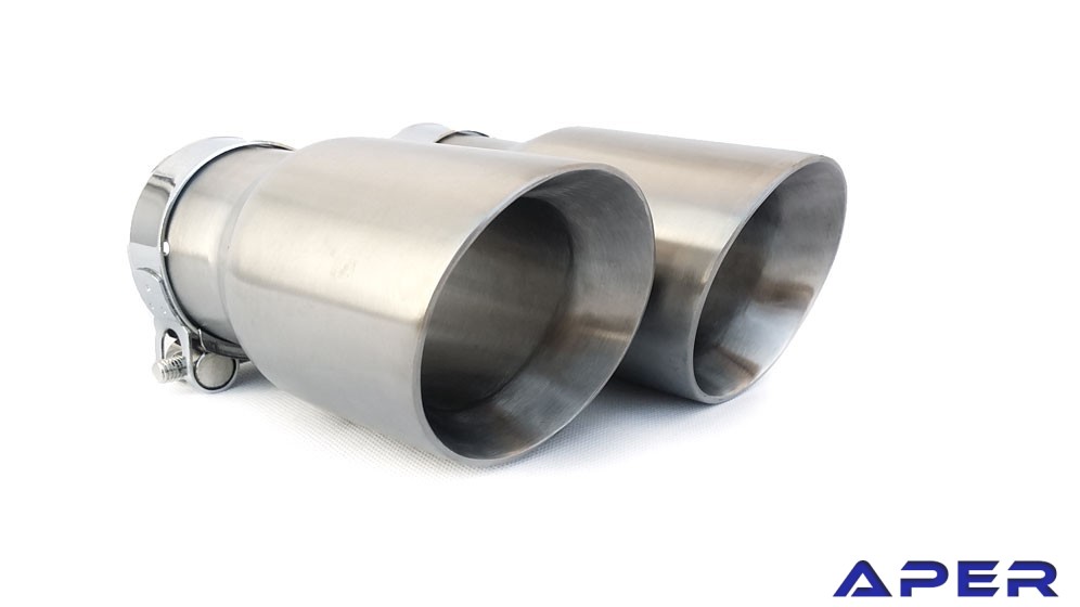 60mm Exhaust Tip Brushed Angle Cut SS304 | # APER AUTOSTYLE